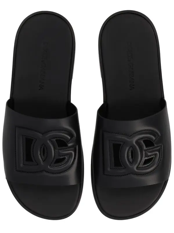 Dolce & Gabbana Leather Slide With Logo