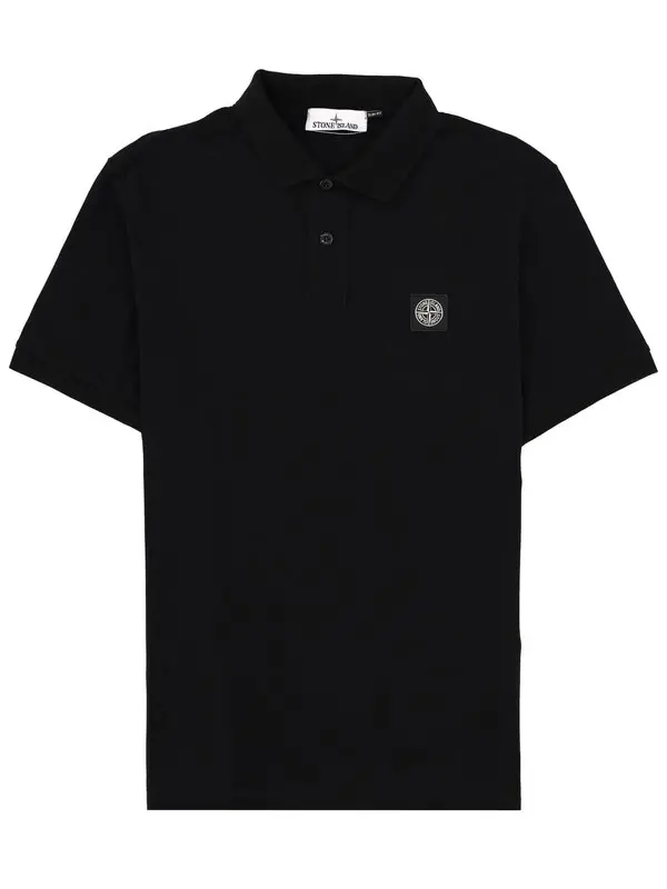 Stone Island Polo With Logo - Black