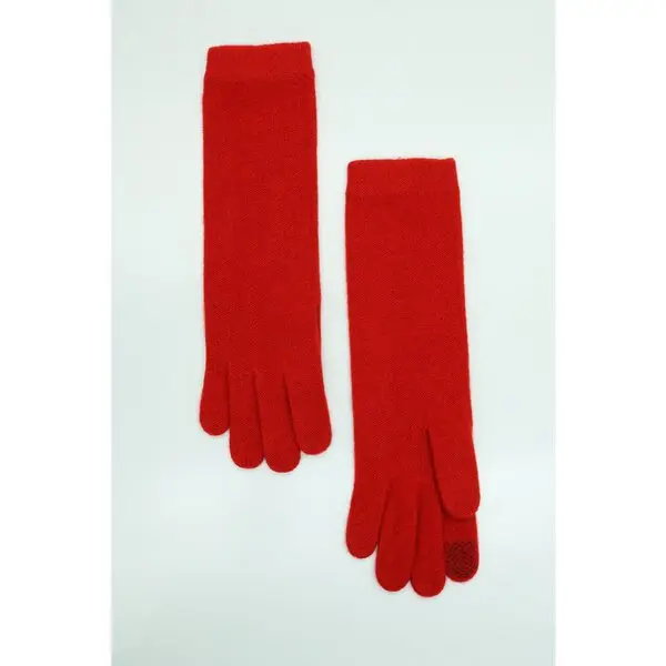 Portolano Cashmere Tech Gloves - Fire Red