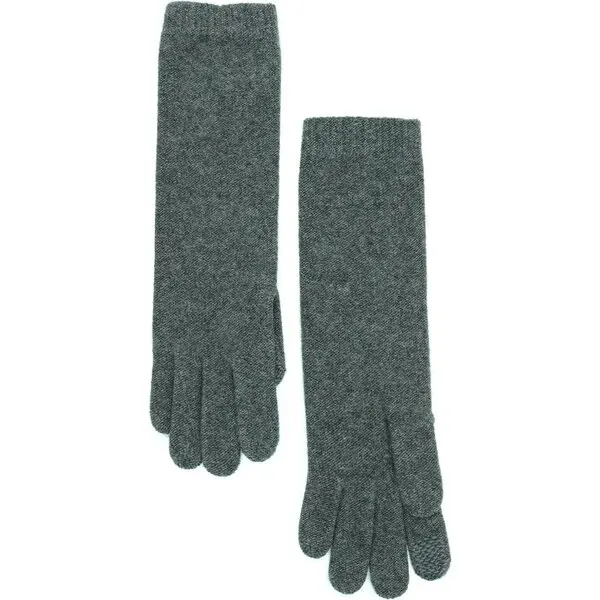 Portolano Cashmere Tech Gloves - Medium Hth Grey