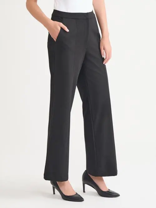 Misook Naomi Wide Leg Luxestretch Ponte Pant - Black