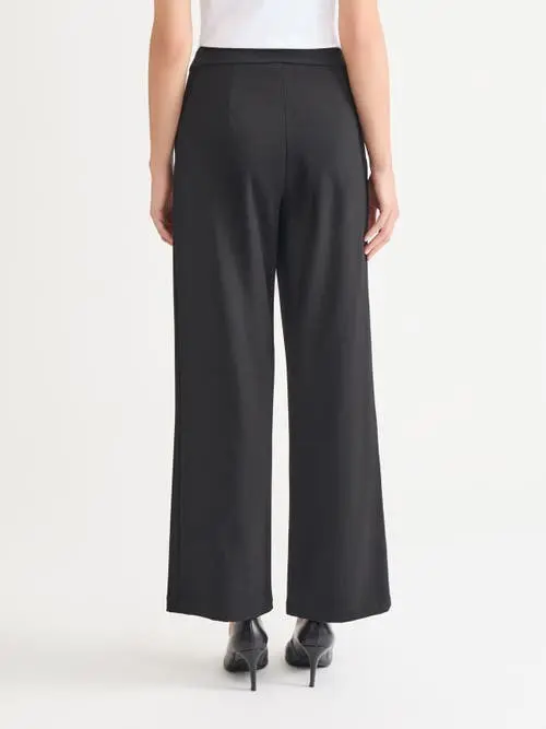 Misook Naomi Wide Leg Luxestretch Ponte Pant - Black