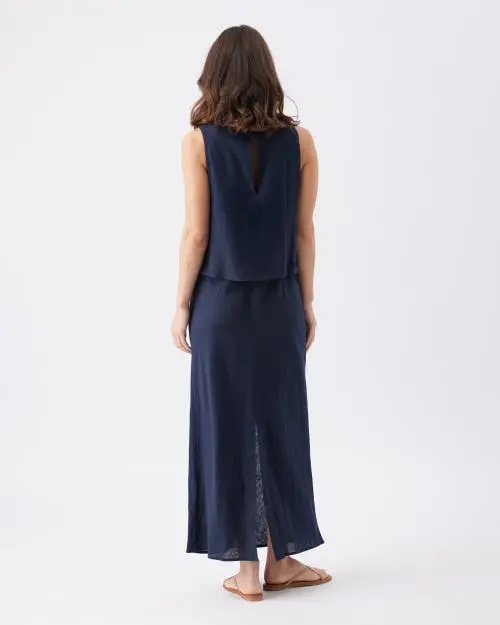 RIPE MATERNITY Lena Linen Nursing Midi Dress