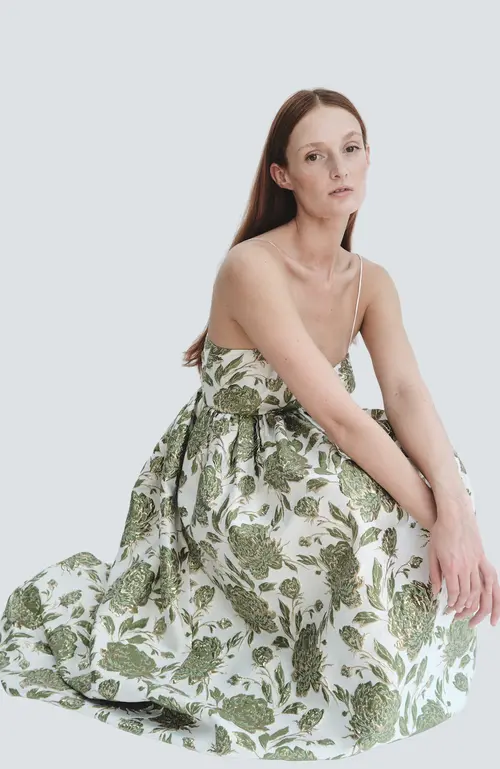 MADELINE MARIE Brocade Bow Gown