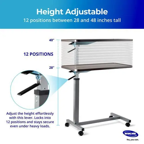 INVACARE Adjustable & Tilting Table Bed With Wheels And L-shaped Base