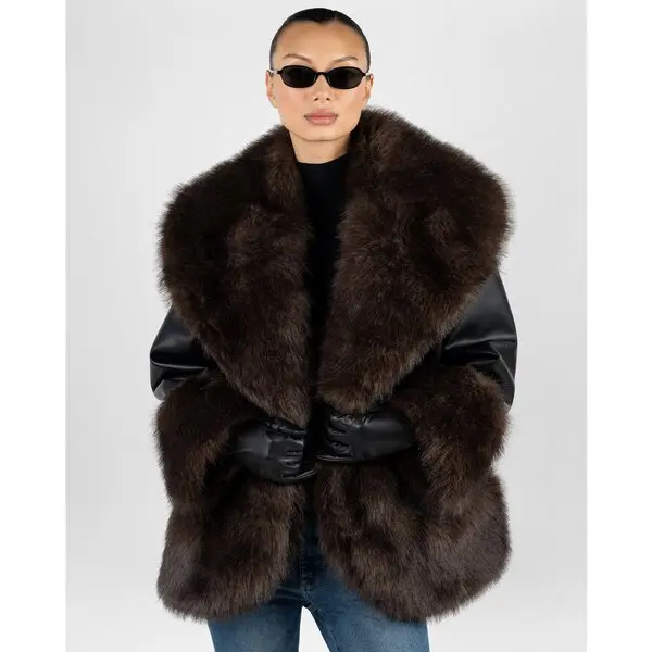 WeWoreWhat Cocoon Faux Fur Jacket