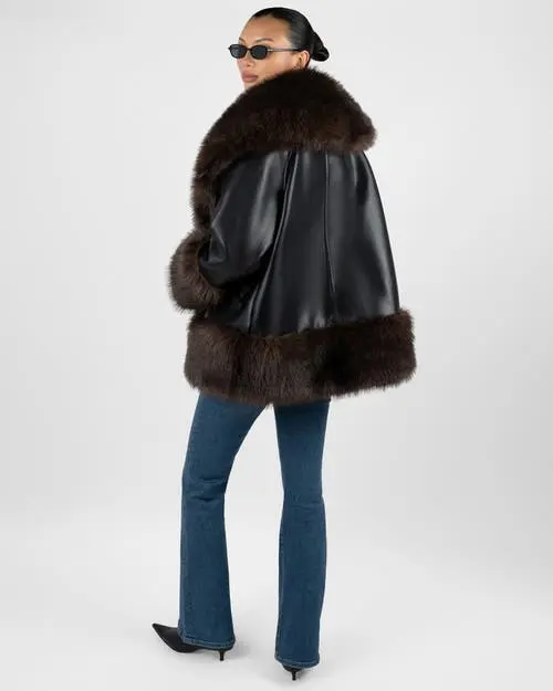 WeWoreWhat Cocoon Faux Fur Jacket