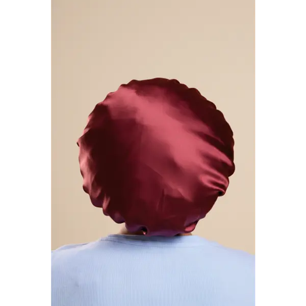 HELLO UPDO Silk Night Bonnet - Burgundy