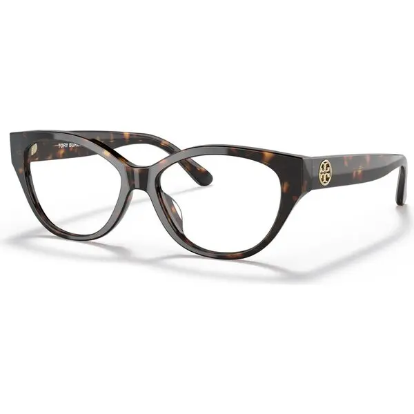 Tory Burch 53mm Irregular Optical Glasses - Tortoise