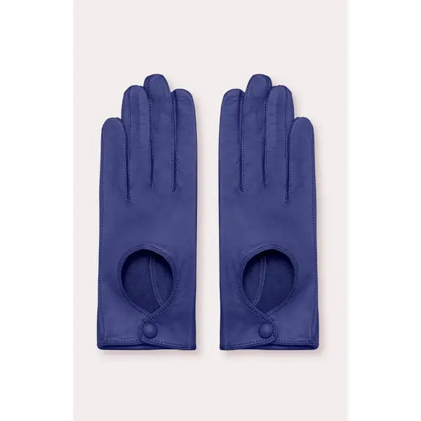 SEYMOURE Leather Driving Gloves - Blue