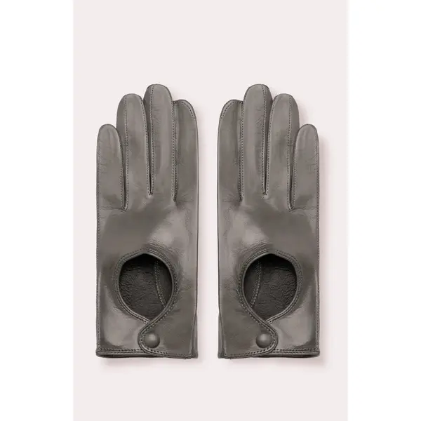 SEYMOURE Leather Driving Gloves - French Gray
