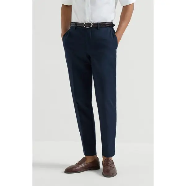 Brunello Cucinelli Gabardine Trousers - Blue