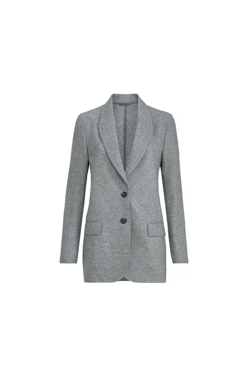 Brunello Cucinelli Deconstructed Cashmere Jersey Blazer - Grey