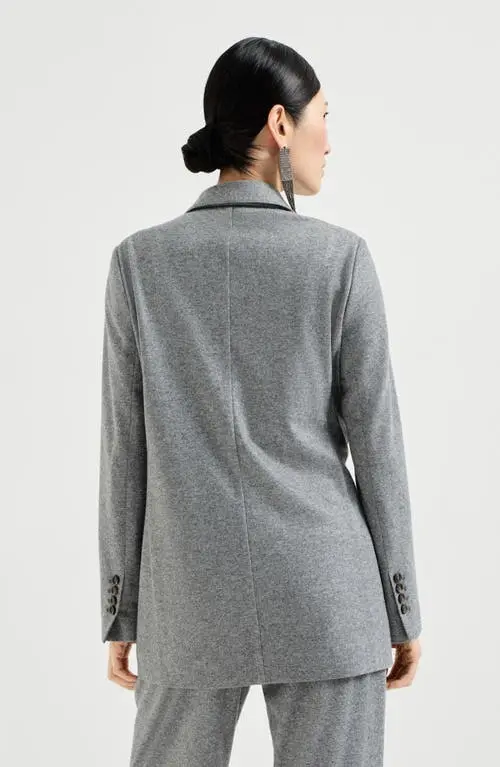 Brunello Cucinelli Deconstructed Cashmere Jersey Blazer - Grey