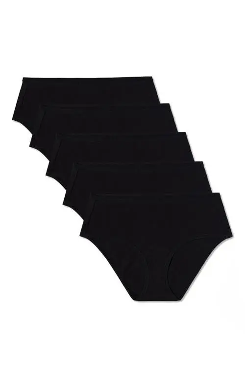 PACT Everyday Mid Rise Hipster 5-pack Made With Organic Cotton - Black
