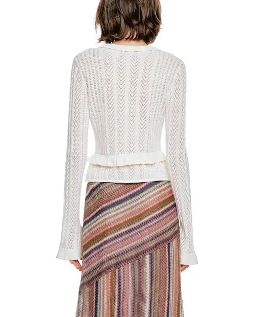 Anna Sui Victorian Pointelle Cardigan - Cream