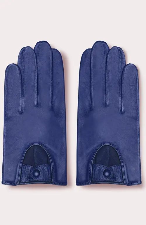 SEYMOURE Leather Driving Gloves - Blue