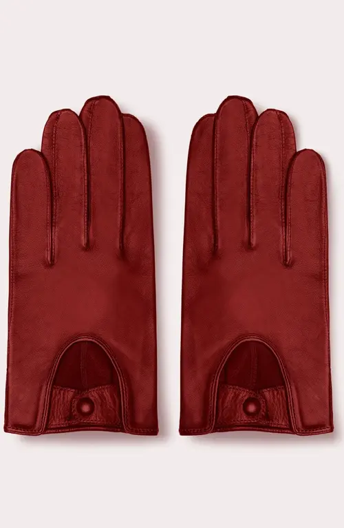 SEYMOURE Leather Driving Gloves - Wine