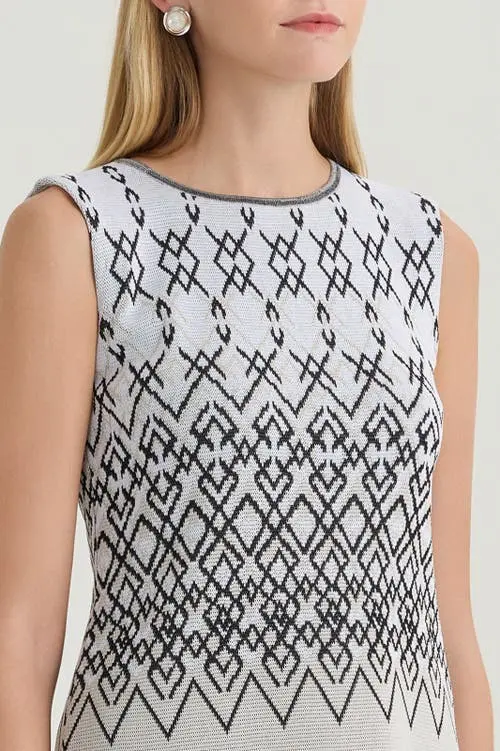 Ming Wang Diamond Jacquard Knit Tank