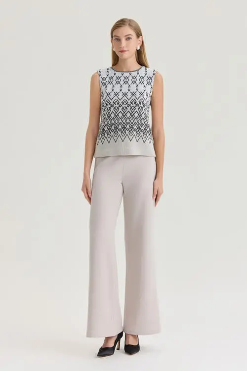 Ming Wang Diamond Jacquard Knit Tank