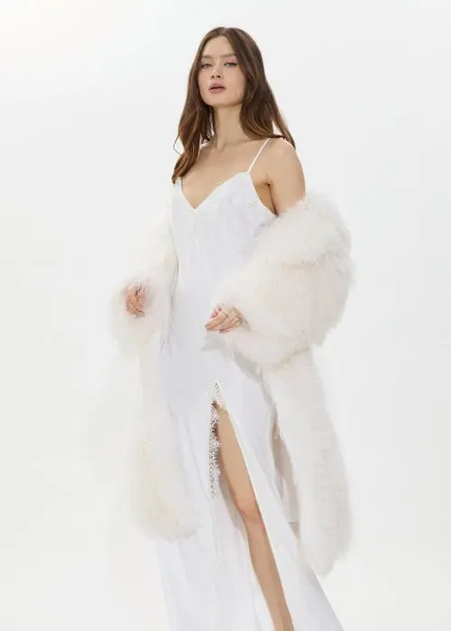 SPARKL Sheared Sheep Fur Coat - White