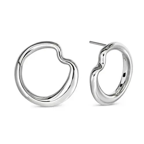 NABS AND BABS Sculptural Stud Earrings - Silver