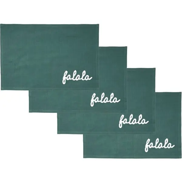CAROL & FRANK Christmas Holiday Tufted Solid Placemats Set Of 4 - Green