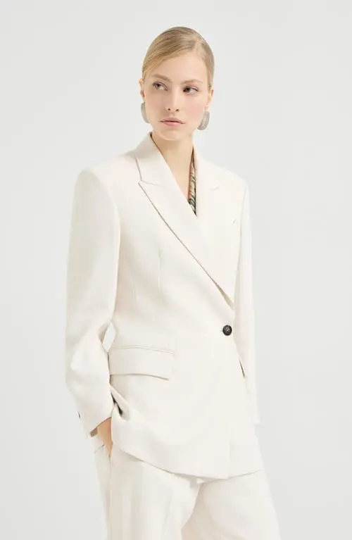 Brunello Cucinelli Couture Twill Blazer - Milk