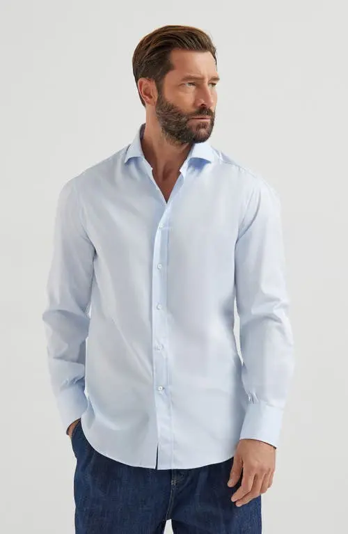 Brunello Cucinelli Spread Collar Shirt - Azure