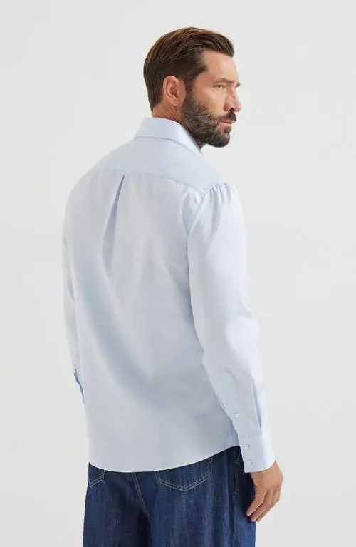 Brunello Cucinelli Spread Collar Shirt - Azure