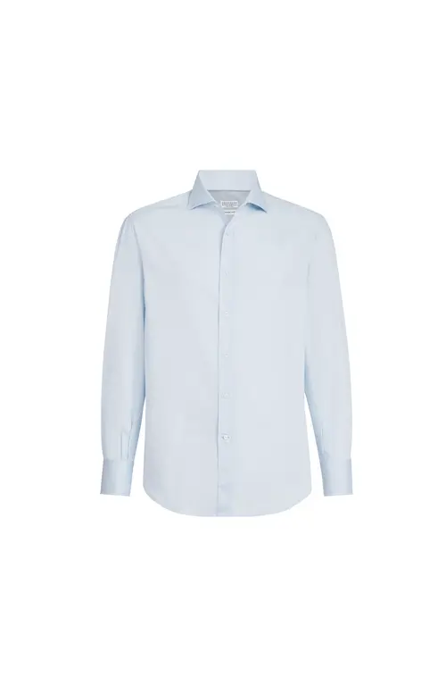 Brunello Cucinelli Spread Collar Shirt - Azure
