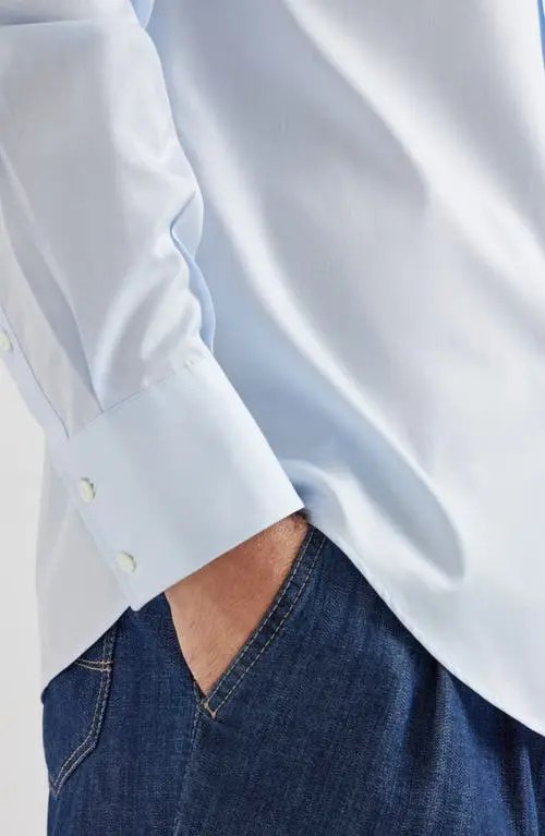 Brunello Cucinelli Spread Collar Shirt - Azure