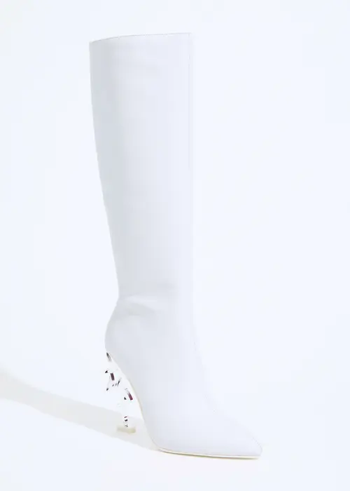 SPARKL Fairy Icon Leather Boots - White