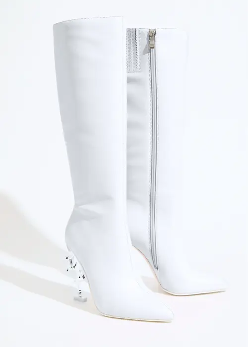 SPARKL Fairy Icon Leather Boots - White