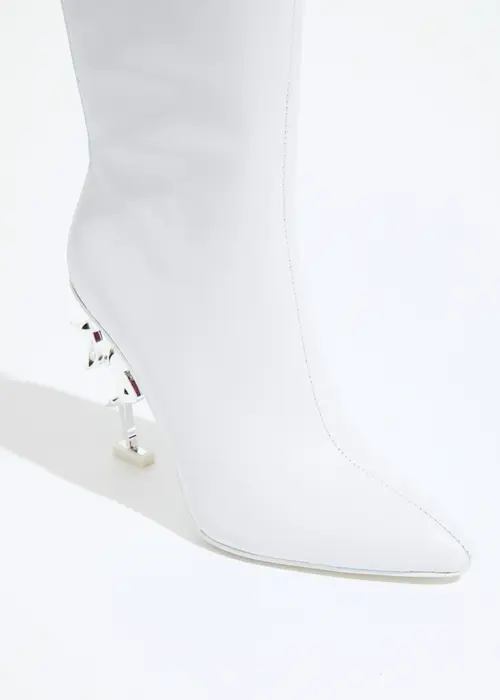 SPARKL Fairy Icon Leather Boots - White