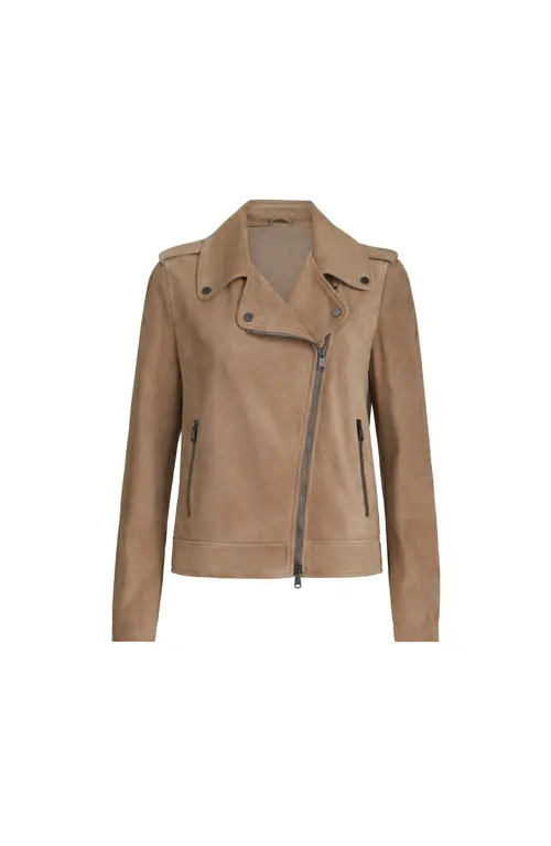 Brunello Cucinelli Suede Biker Jacket - Hazelnut