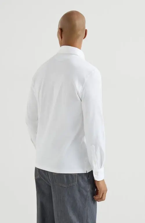 Brunello Cucinelli Polo With Shirt Collar - White