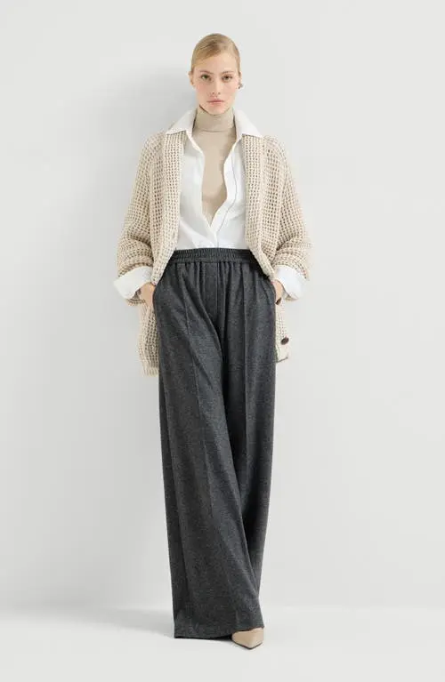 Brunello Cucinelli Cashmere Jersey Trousers - Anthracite