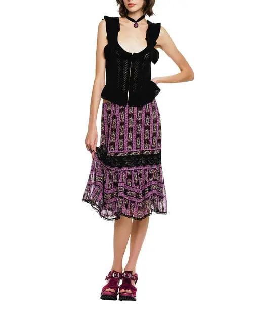 Anna Sui Victorian Pointelle Knitwear Camisole - Black