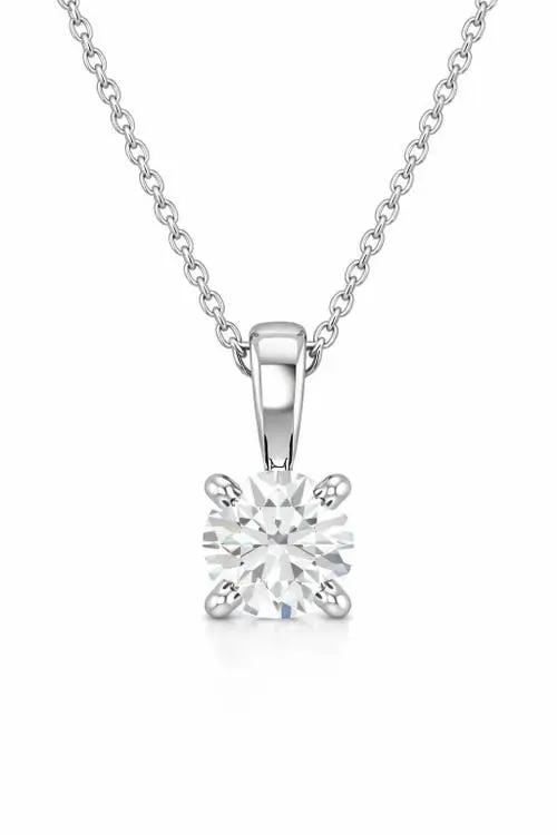 BALACIA Solitaire Lab Diamond Necklace - 14k White Gold
