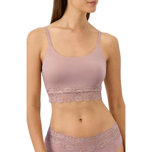 PACT Lace Modern Scoop Bralette Made With Organic Cotton - Dusted Violet