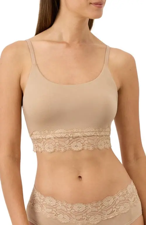PACT Lace Modern Scoop Bralette Made With Organic Cotton - Sesame