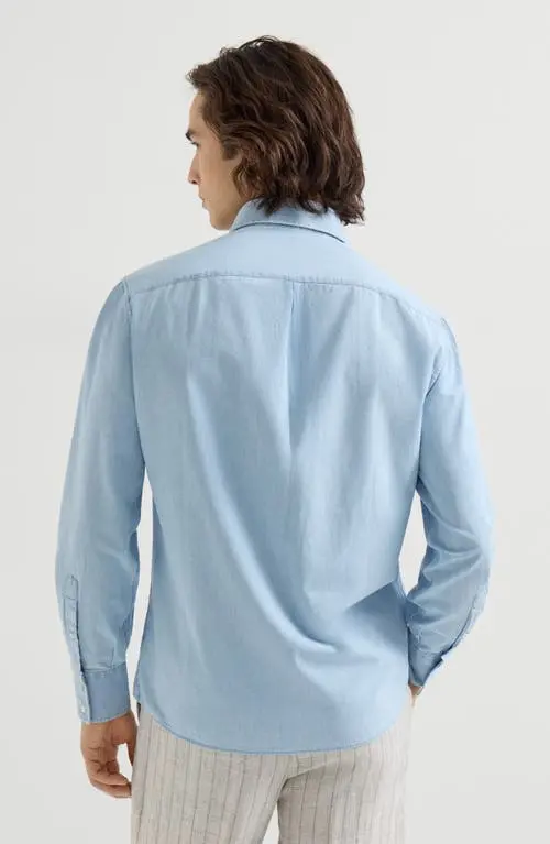 Brunello Cucinelli Chambray Shirt - Medium Denim