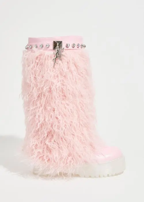 SPARKL Iconique Fur Boots - Pink