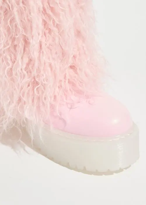 SPARKL Iconique Fur Boots - Pink
