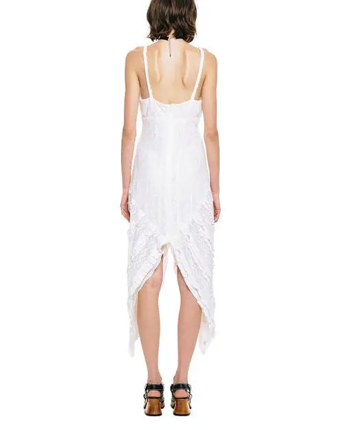 Anna Sui Floral Ruffle Handkerchief Dress
