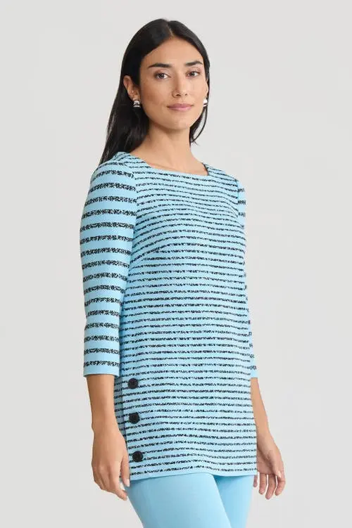 Ming Wang Horizontal Stripe Knit Tunic