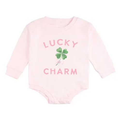 SWEET WINK St. Patrick's Day Long Sleeve Romper - Ballet Pink