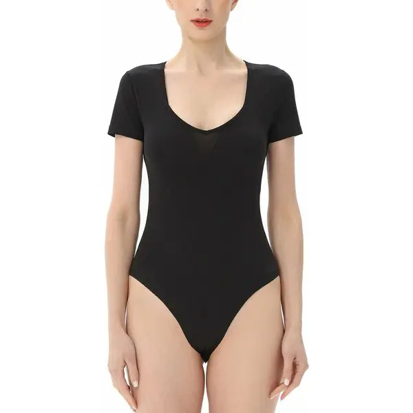 KIMI + KAI Sweetheart Neck Bodysuit - Black