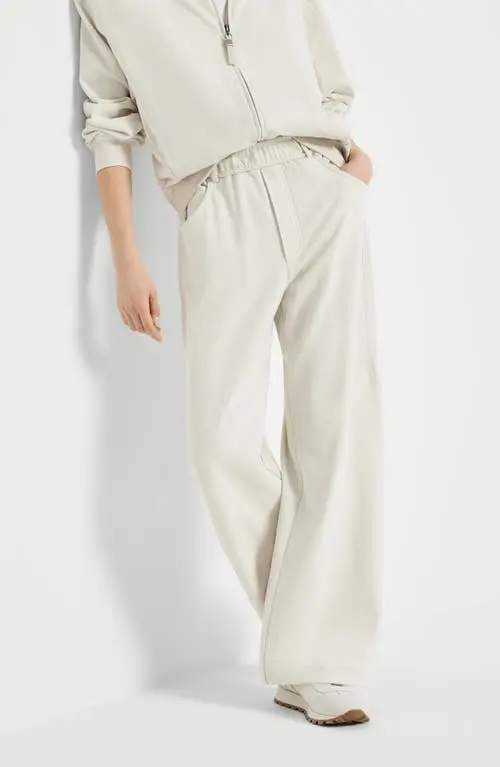 Brunello Cucinelli Smooth French Terry Trousers - Milk